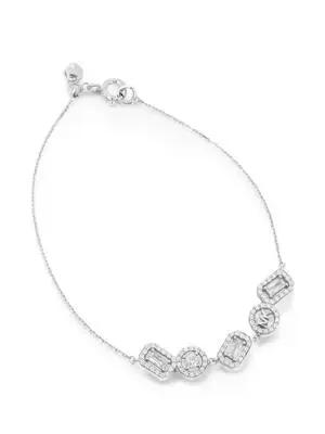 Michael Kors Cubic Zirconia Logo-plaque Bracelet - Silver