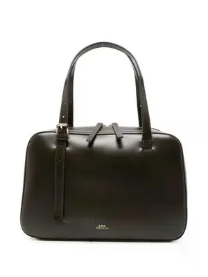 A.p.c. Contrast-stitch Leather Shoulder Bag - Brown
