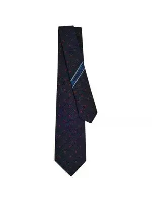 FERRAGAMO Gancini Chevron Jacquard Tie Blue