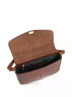 THE BRIDGE Mia Twist-lock Leather Tote Bag - Brown