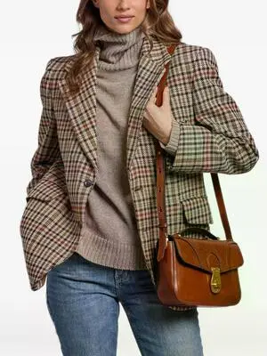 THE BRIDGE Mia Twist-lock Leather Tote Bag - Brown