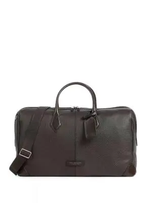 THE BRIDGE Weekend Grained Leather Luggage Bag - Brown