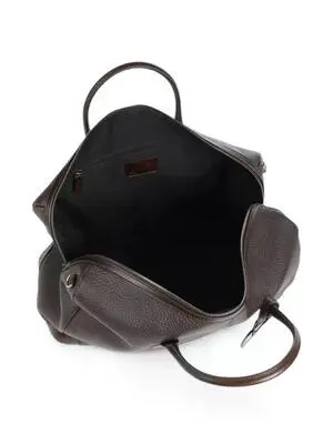 THE BRIDGE Weekend Grained Leather Luggage Bag