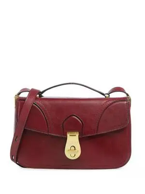 THE BRIDGE Leather Twist-lock Tote Bag - Red