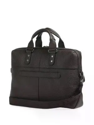 THE BRIDGE Manfredi Cartella Grained Leather Laptop Bag