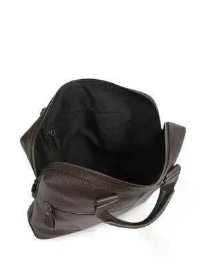 THE BRIDGE Manfredi Cartella Grained Leather Laptop Bag