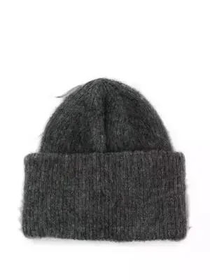 AMI Paris Logo-patch Mohair-blend Beanie Hat