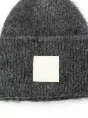 AMI Paris Logo-patch Mohair-blend Beanie Hat