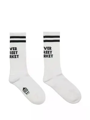 DOVER STREET MARKET Logo-intarsia Striped Socks