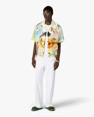 Casablanca Arts Egyptiens Short Sleeve Linen Shirt