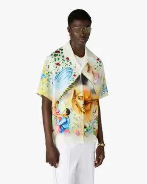 Casablanca Arts Egyptiens Short Sleeve Linen Shirt