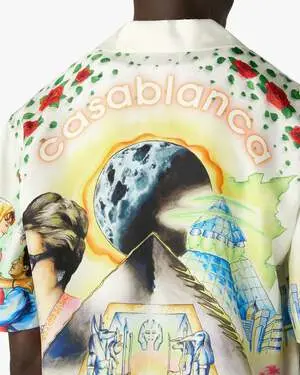 Casablanca Arts Egyptiens Short Sleeve Linen Shirt