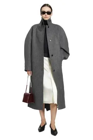 JIL SANDER Double Wool Coat - Grey