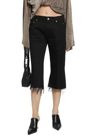 Rick Owens Tower Bolan Cropped Flare Jeans - Black