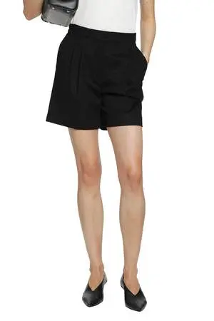 Max Mara Pleated Wool Broadcloth Shorts
