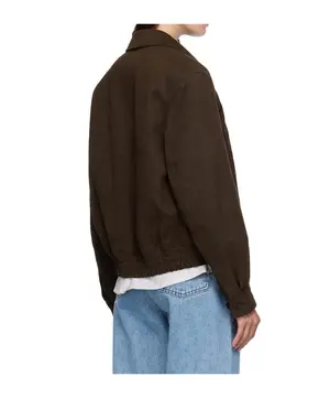 COOR Quilted Lapel Faux Suede Jacket