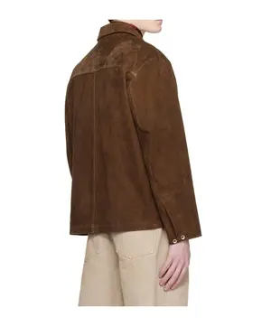 COOR Two-tone Button Suede Jacket