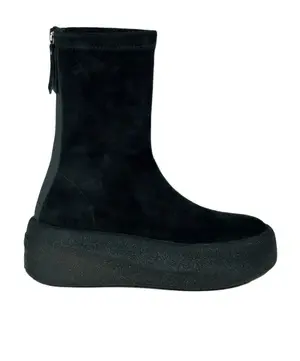 VIC MATIE Stretch Platform Ankle Boots - Black
