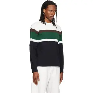 Sacai Chusen Dyed Striped Long Sleeved T-shirt