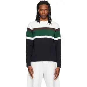 Sacai Chusen Dyed Striped Long Sleeved T-shirt