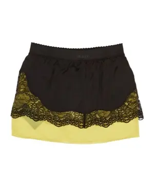 Attico Two-toned Lace-trim Mini Skirt