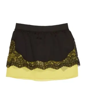 Attico Two-toned Lace-trim Mini Skirt