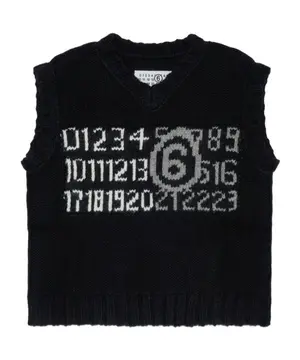 MAISON MARGIELA Sleeveless Knit Tank Top With Logo - Black