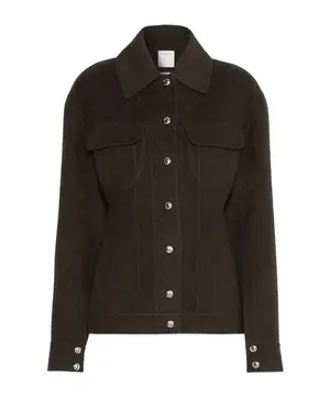 Sportmax Spxcalcio Shirt Collar Jacket - Chocolate-colored