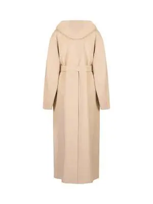 Sportmax Hooded Belted Wool Coat
