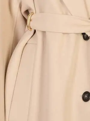 Sportmax Hooded Belted Wool Coat