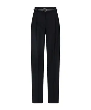 Max Mara Wool Wide-leg Trousers - Black
