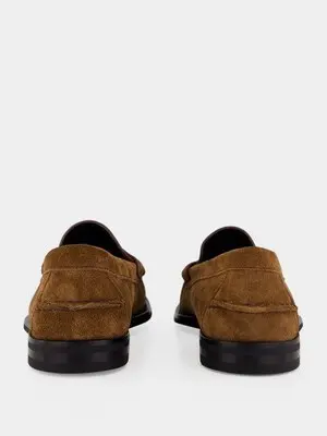 Prada Suede Round Toe Slip-on Loafers