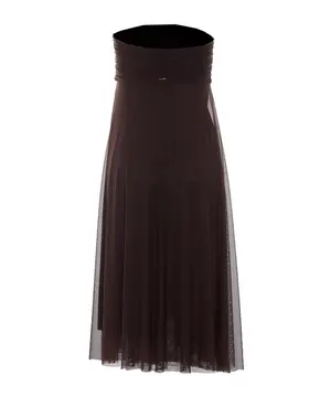TWINSET Strapless Tulle Midi Dress
