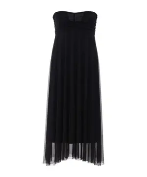 TWINSET Strapless Tulle Midi Dress - Black