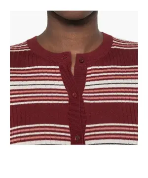 Max Mara Striped Ribbed-knit Cardigan - Brown