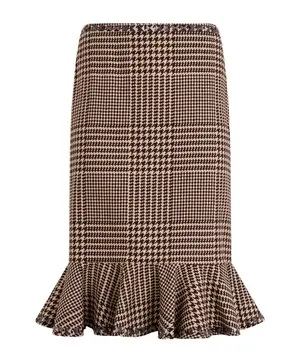 Giuseppe Di Morabito Houndstooth Ruffled Midi Skirt