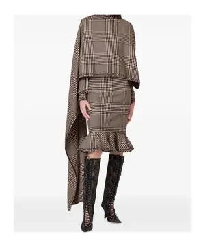Giuseppe Di Morabito Houndstooth Ruffled Midi Skirt