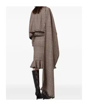 Giuseppe Di Morabito Houndstooth Ruffled Midi Skirt