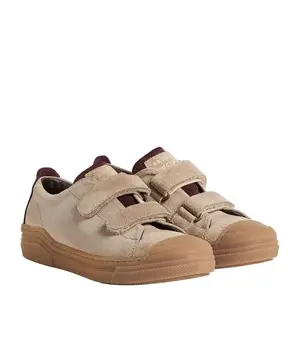 Brunello Cucinelli Washed Suede Sneakers With Straps - Camel