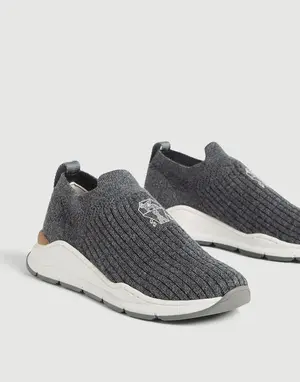 Brunello Cucinelli Embroidered Logo Slip-on Sneakers