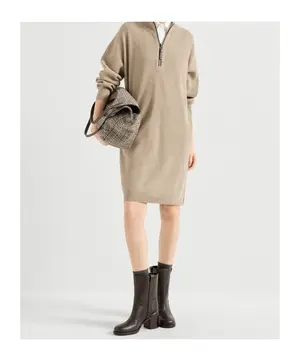 Brunello Cucinelli Leather Ankle Boots With Embellished Detail - Rust-brown