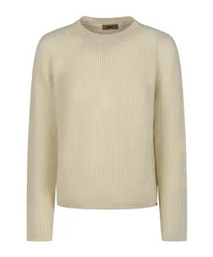 Herno Sequined Ribbed Knit Sweater - Nude