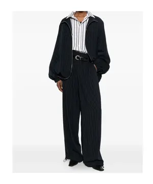 THE FRANKIE SHOP Oakdale Pinstriped Wide-leg Trousers