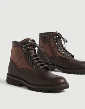 Brunello Cucinelli Lace-up Leather Combat Boots - Rust-brown