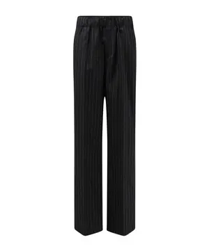 SEMICOUTURE Pinstripe Wide-leg Pants - Black