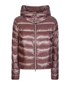 Herno Quilted Cotton Jacket With Zip Closure - Red