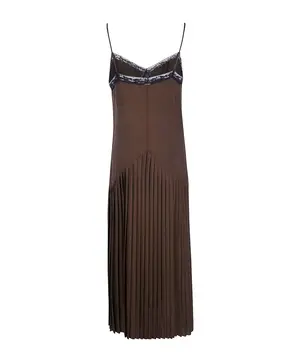 TWINSET Lace-trim Pleated Midi Dress