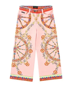 Dolce & Gabbana Carretto-print Five-pocket Denim Trousers - Pink