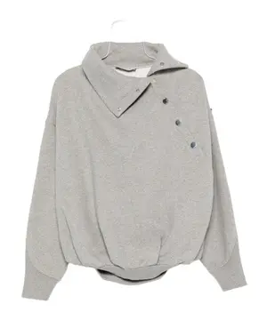 Sportmax Asymmetrical High Neck Sweatshirt - Grey
