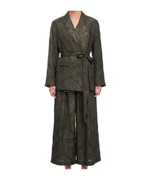 UMA WANG Long Sleeve Jacquard Tie Jacket